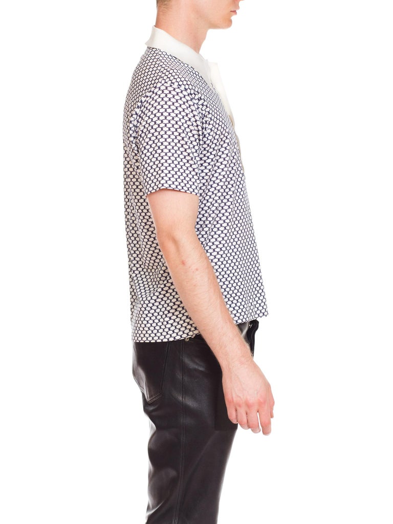 1960s Mens' Rat-Pack Knit Shirt With Small Gucci Style Print at 1stDibs ...
