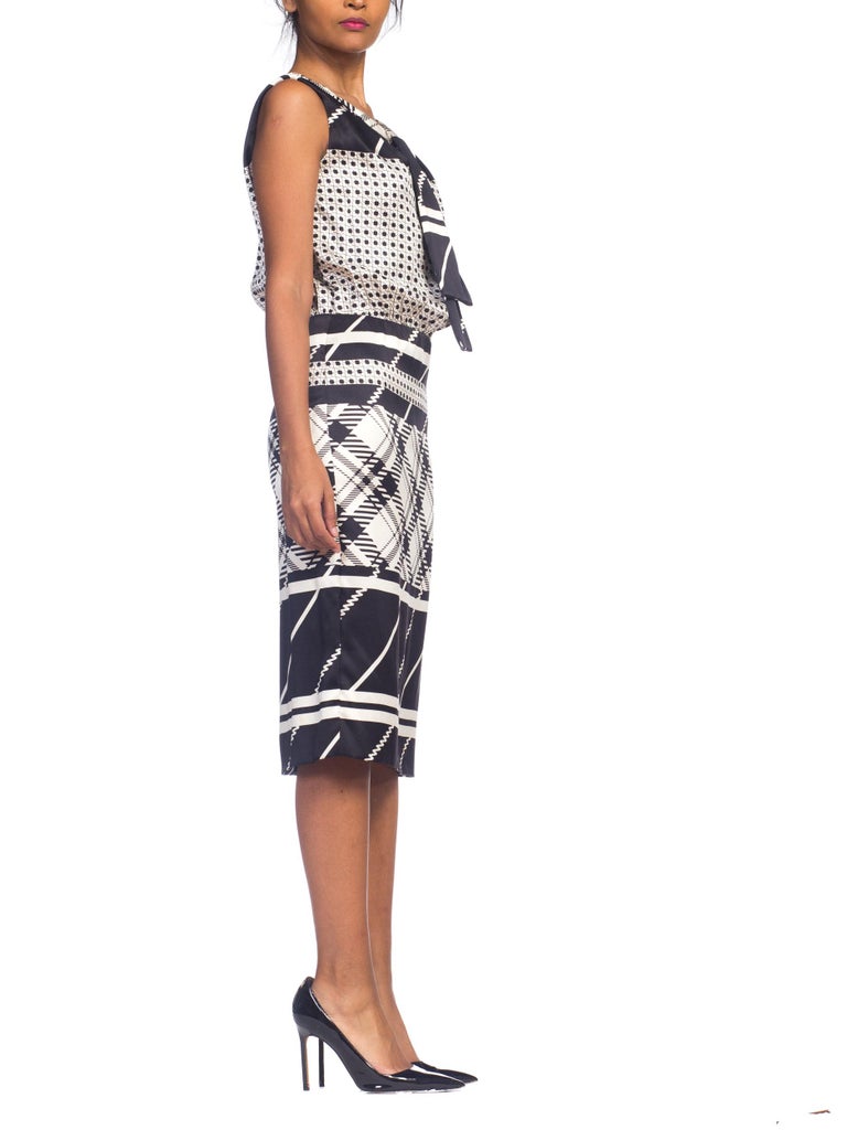 Tuleh by Bryan Bradley Black and White Satin Prototype Dress at 1stDibs