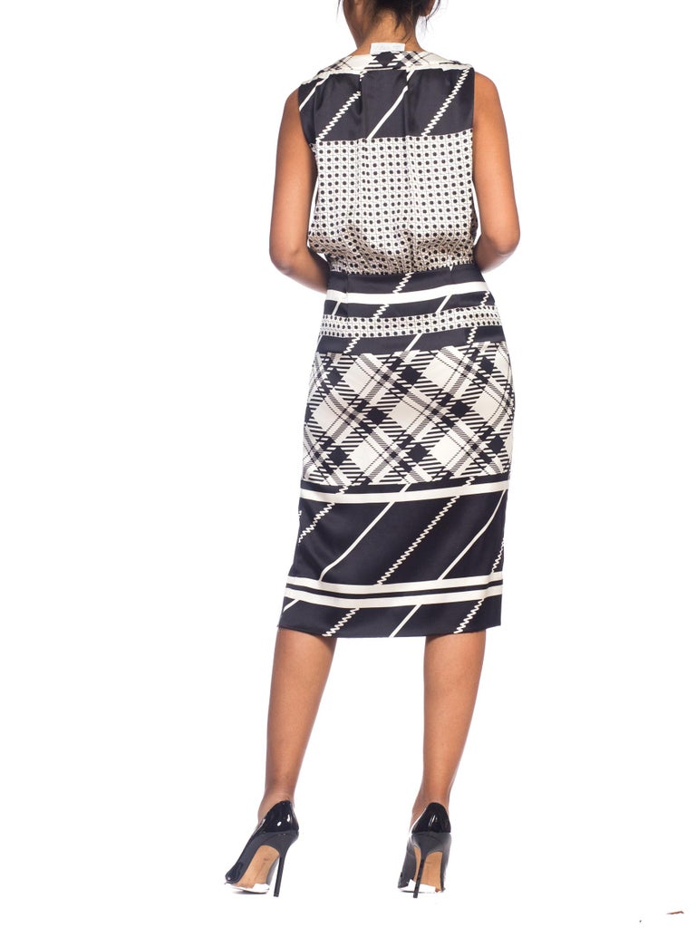 Tuleh by Bryan Bradley Black and White Satin Prototype Dress at 1stDibs