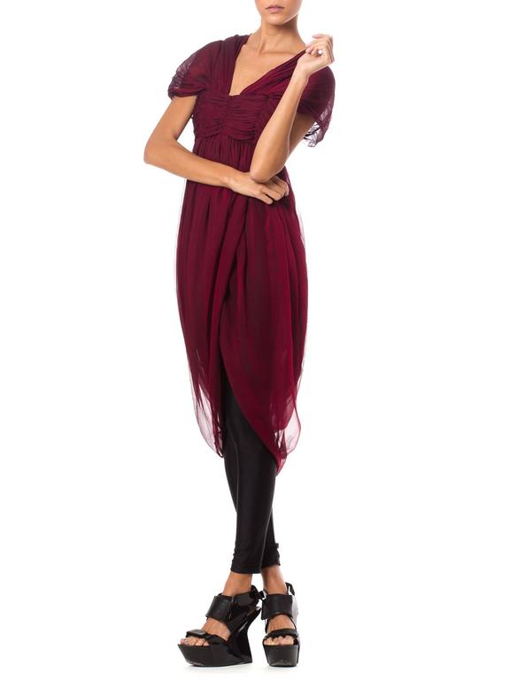 Alexander McQueen Ruby Red Chiffon Draped Blouse at 1stDibs | ruby red ...