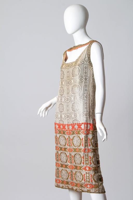 Embroidered 1920s Lamé Dress at 1stDibs