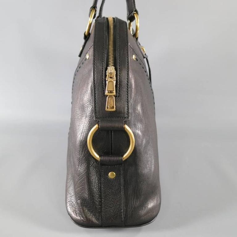 YVES SAINT LAURENT YSL MUSE Dark Brown Leather Tote Handbag at 1stDibs ...