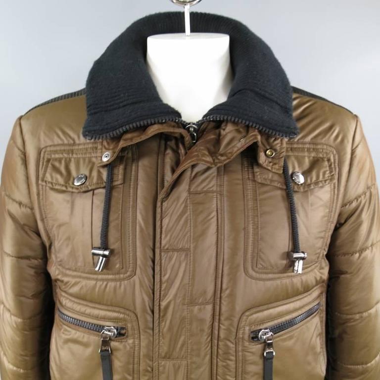 D&G by DOLCE and GABBANA Men's 44 Brown and Black Zip Pocket Jacket at ...