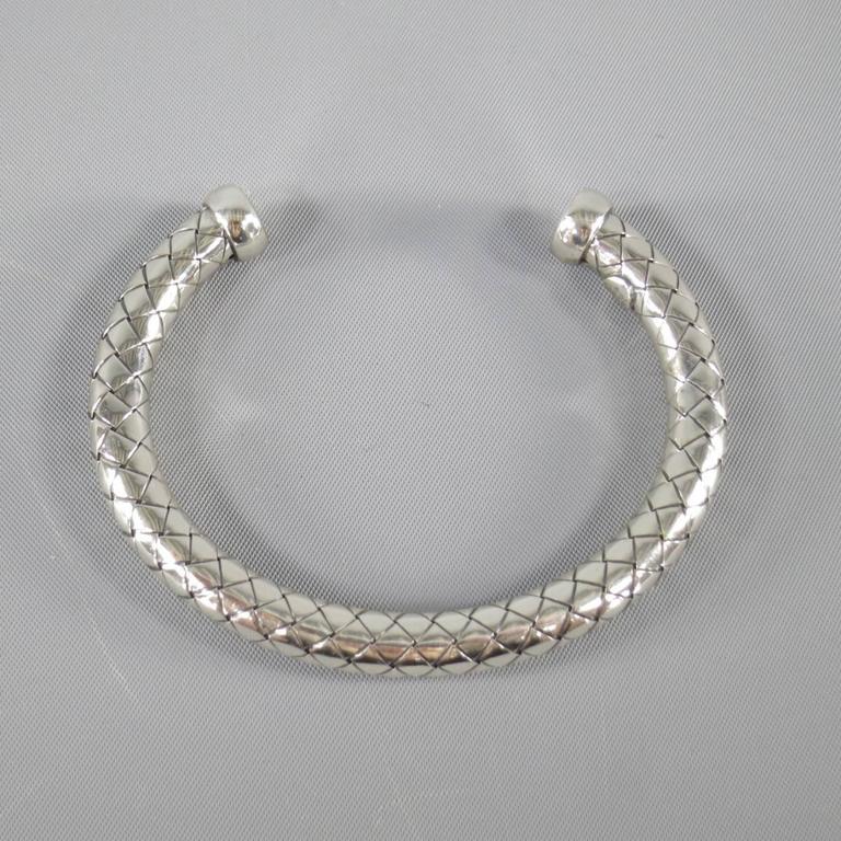 BOTTEGA VENETA Sterling Silver Braided Bangle Bracelet at 1stDibs