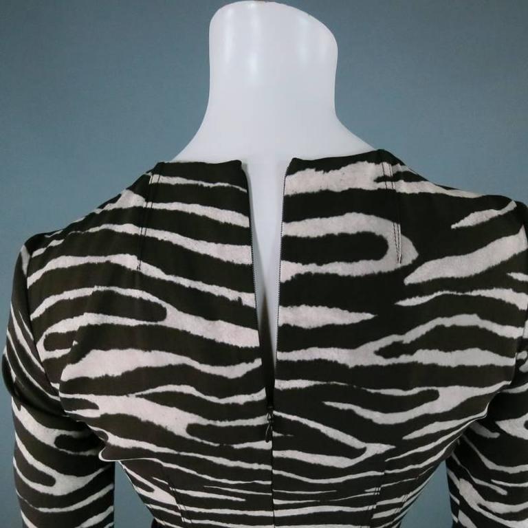 MICHAEL KORS Size 4 Ivory Rayon Blend Zebra Print Maxi Dress at 1stDibs