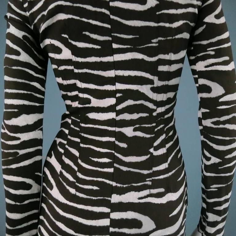 MICHAEL KORS Size 4 Ivory Rayon Blend Zebra Print Maxi Dress at 1stDibs