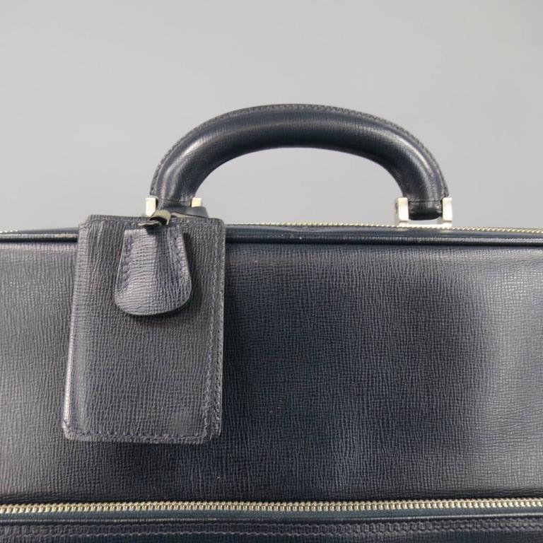 VALEXTRA Navy Leather Linea S Carry-On Breifcase at 1stDibs
