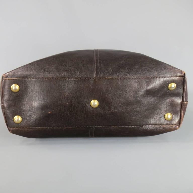 YVES SAINT LAURENT Brown Leather Luggage Tag Tote Bag at 1stDibs | ysl ...