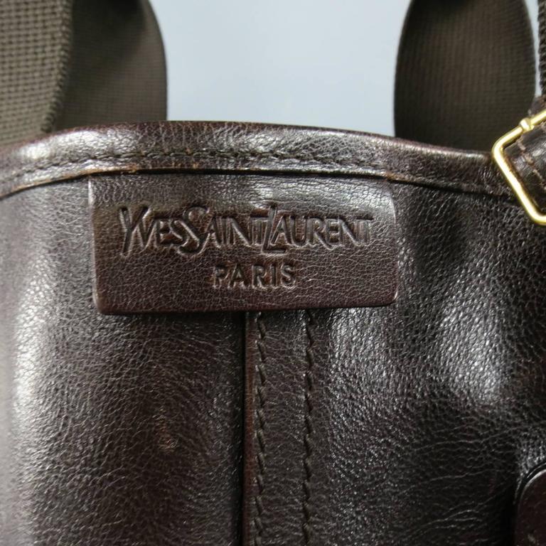 YVES SAINT LAURENT Brown Leather Luggage Tag Tote Bag at 1stDibs | ysl ...