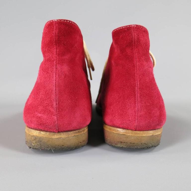 Men's JIL SANDER Boots Size 8 Red Suede Crepe Sole Chukka Shoes For ...