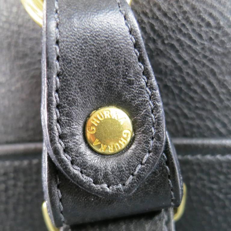 GHURKA Black Leather -Back Office No.149- Convertible STrap Backpack ...