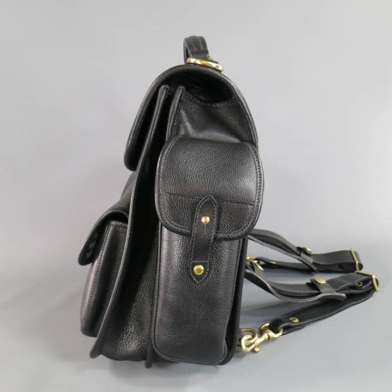 GHURKA Black Leather -Back Office No.149- Convertible STrap Backpack ...