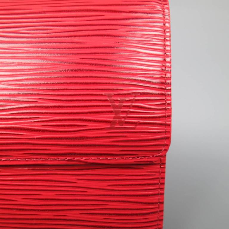Vintage LOUIS VUITTON Red Epi Leather Rectangular Flap Wallet at 1stDibs