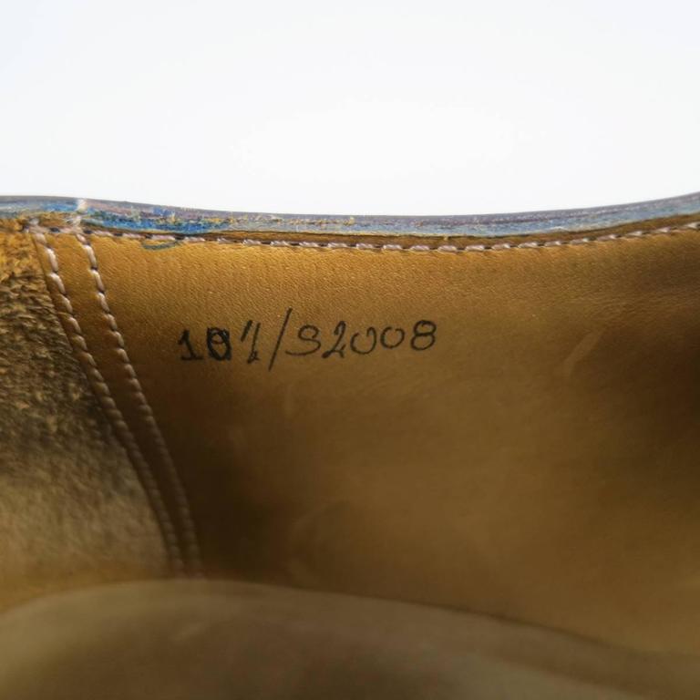 Men's STEFANOBI Size 11.5 Teal Grean Blue Dyed Monk Strap Loafers at ...