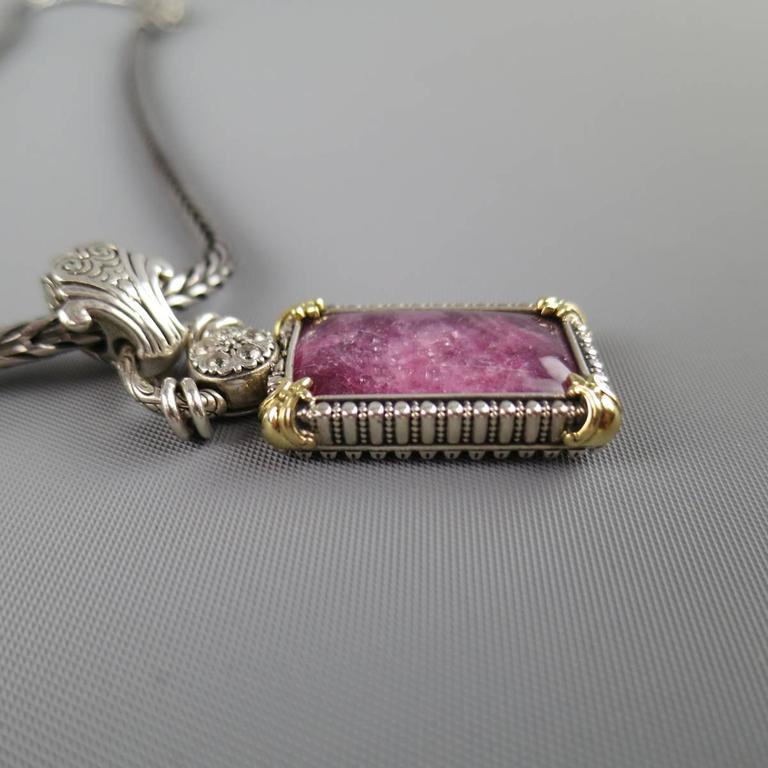 KONSTANTINO Sterling Silver Braided Chain 14k Gold Ruby Quartz Necklace ...