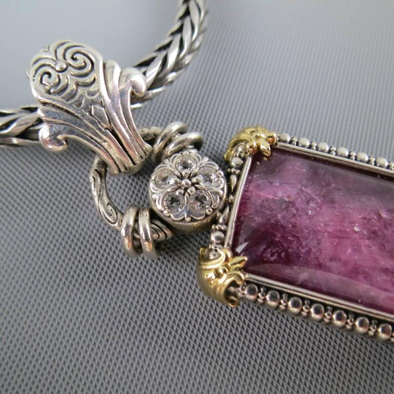 KONSTANTINO Sterling Silver Braided Chain 14k Gold Ruby Quartz Necklace ...