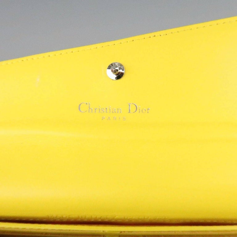 CHRISTIAN DIOR Yellow and Orange Gradient Leather Silver Charm Wallet ...