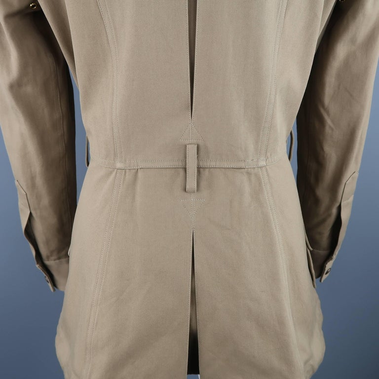 Ralph Lauren Olive Cotton Canvas Hidden Placket Collared Safari Jacket ...