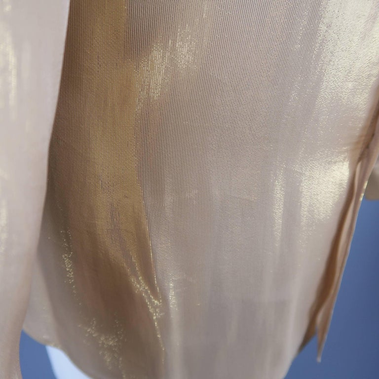 RALPH LAUREN Size 6 Gold Silk Lame' Military Blouse at 1stDibs | lauren ...