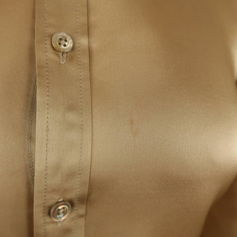 RALPH LAUREN Collection Size 8 Copper Silk Pointed Collar Blouse at ...