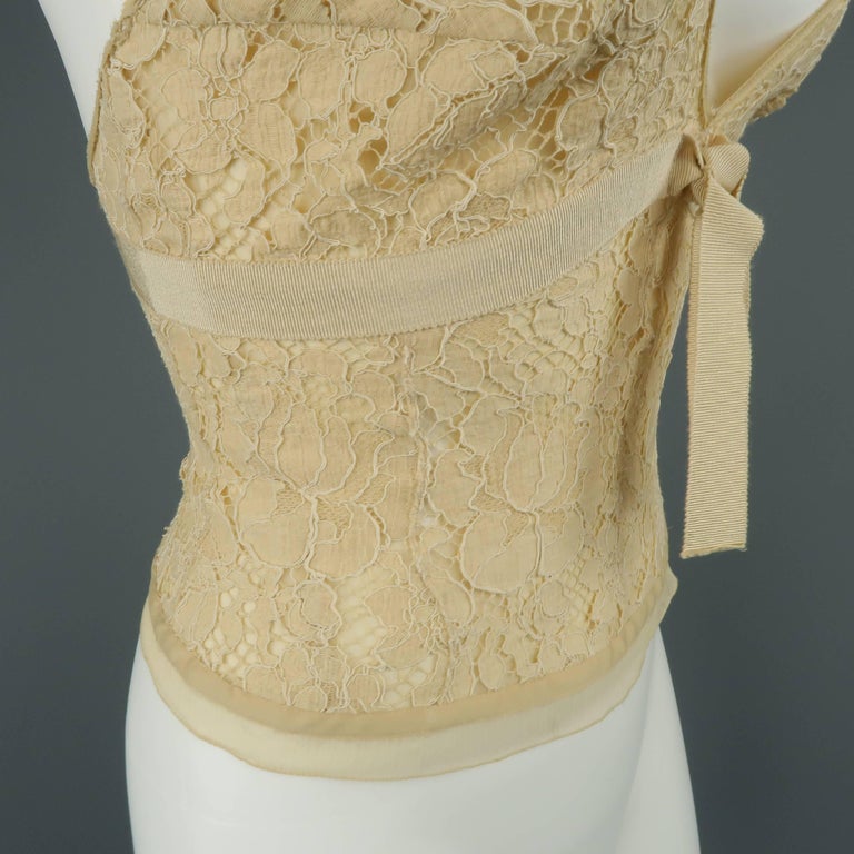 Prada Beige Cotton Blend Lace Bralette Dress Top at 1stDibs | silk ...