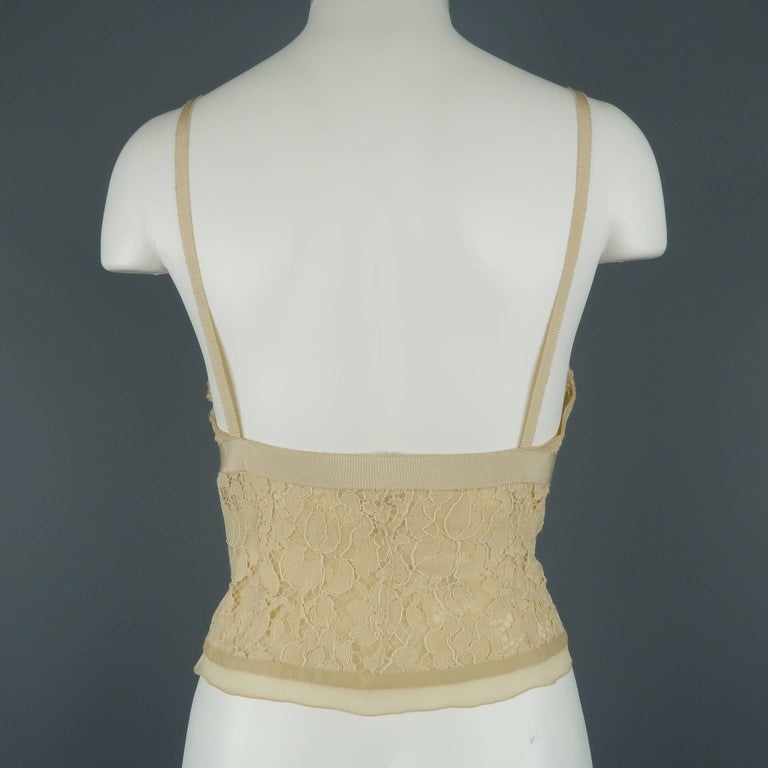 Prada Beige Cotton Blend Lace Bralette Dress Top at 1stDibs | silk ...