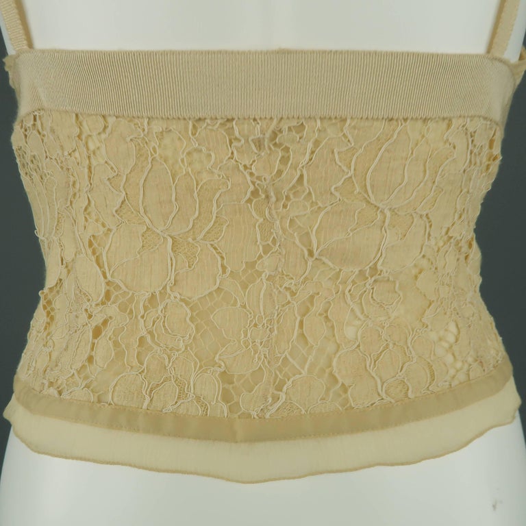Prada Beige Cotton Blend Lace Bralette Dress Top at 1stDibs | silk ...
