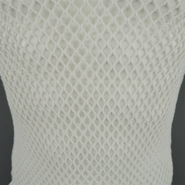 Burberry Prorsum White Fishnet Mesh Cotton Tank Top at 1stDibs | white ...