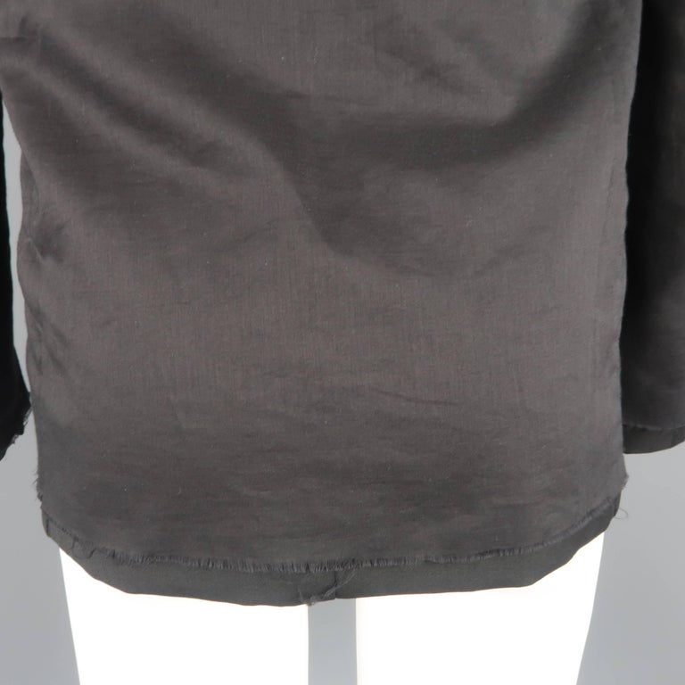 KRIS VAN ASSCHE 36 Regular Black Layered Raw Edge Wool Sport Coat ...