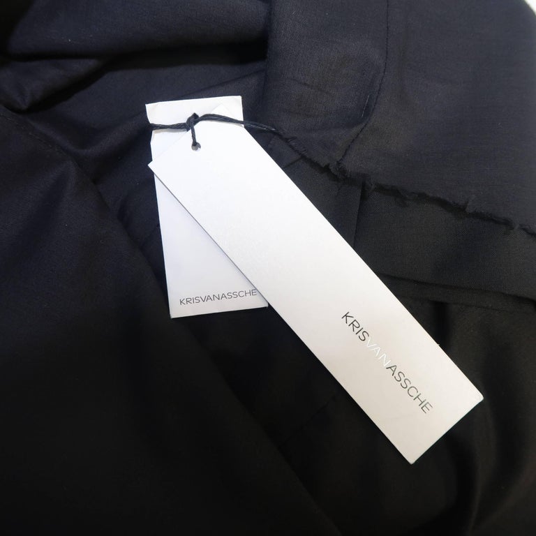 KRIS VAN ASSCHE 36 Regular Black Layered Raw Edge Wool Sport Coat ...