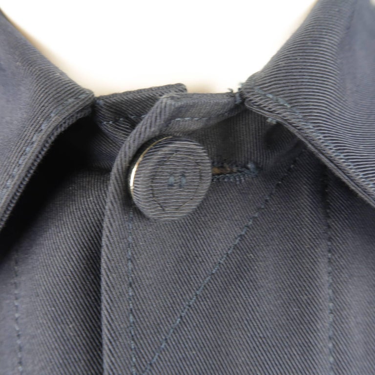CALVIN KLEIN COLLECTION M Navy Hidden Placket Trucker Jacket For Sale ...