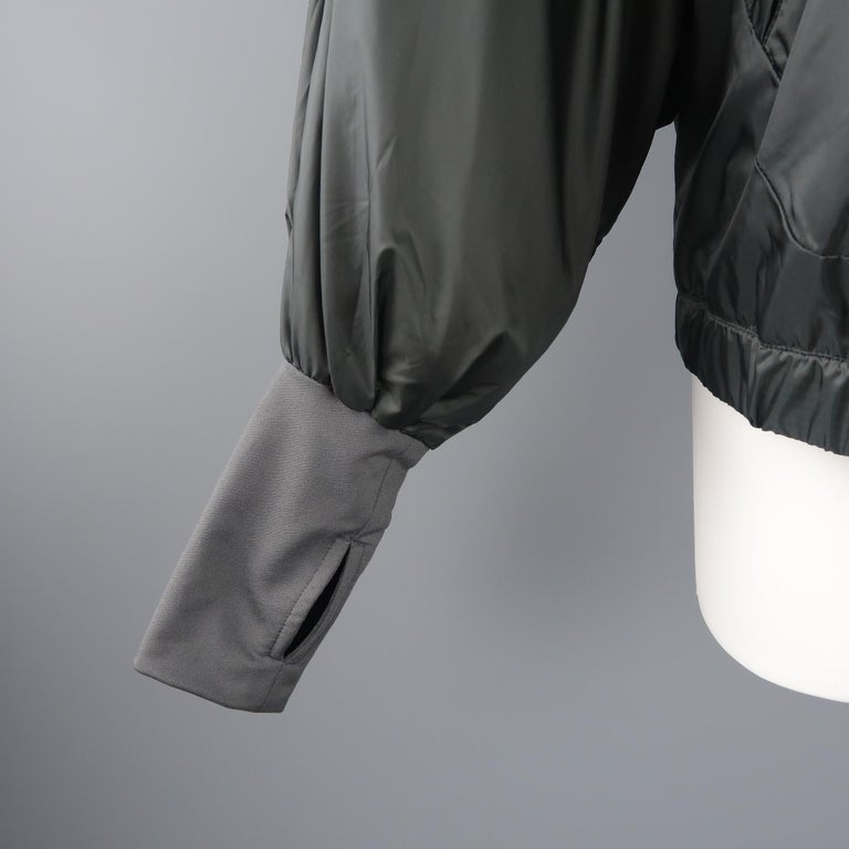 RLX by RALPH LAUREN Size S Gray Nylon Hooded Batwing Sleeve Jacket at ...