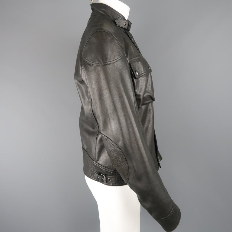 BELSTAFF 38 Black Leather Racemaster 'Gangster 2.0' Leather Jacket ...
