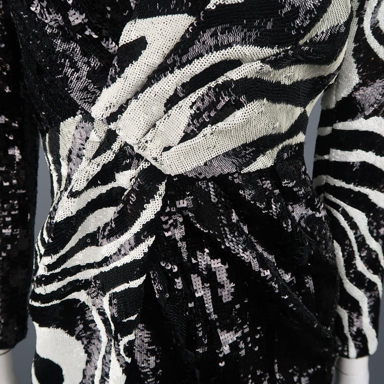 Saint Laurent Black Zebra Print Sequin Cocktail Dress, Fall 2015 ...