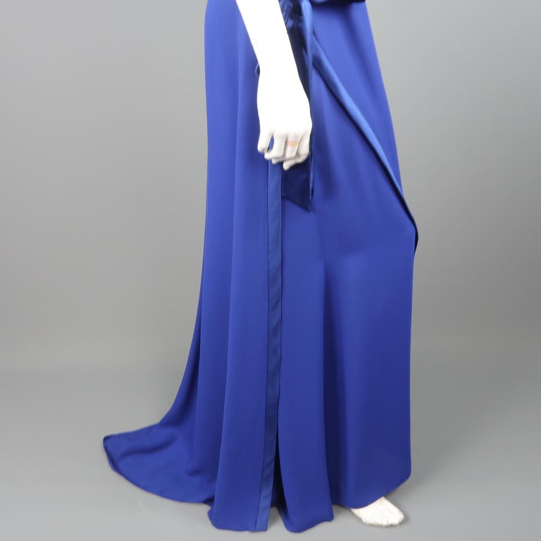 Valentino Royal Blue Strapless Bustier Gown w/ Beaded Bolero / Dress at ...