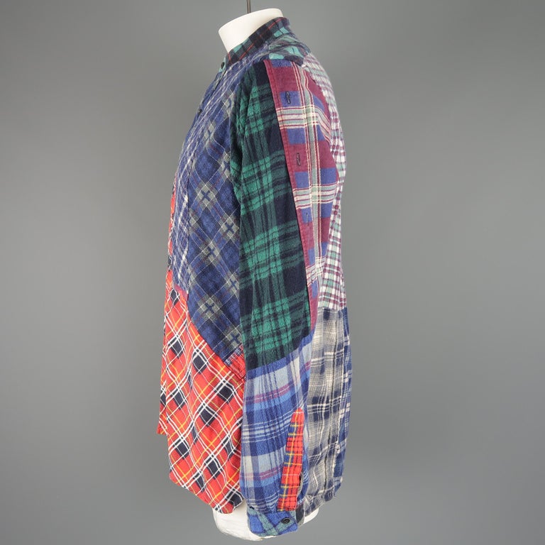 Rebuild by Needles Multi-Color Patchwork Plaid Cotton Flannel Shirt at ...