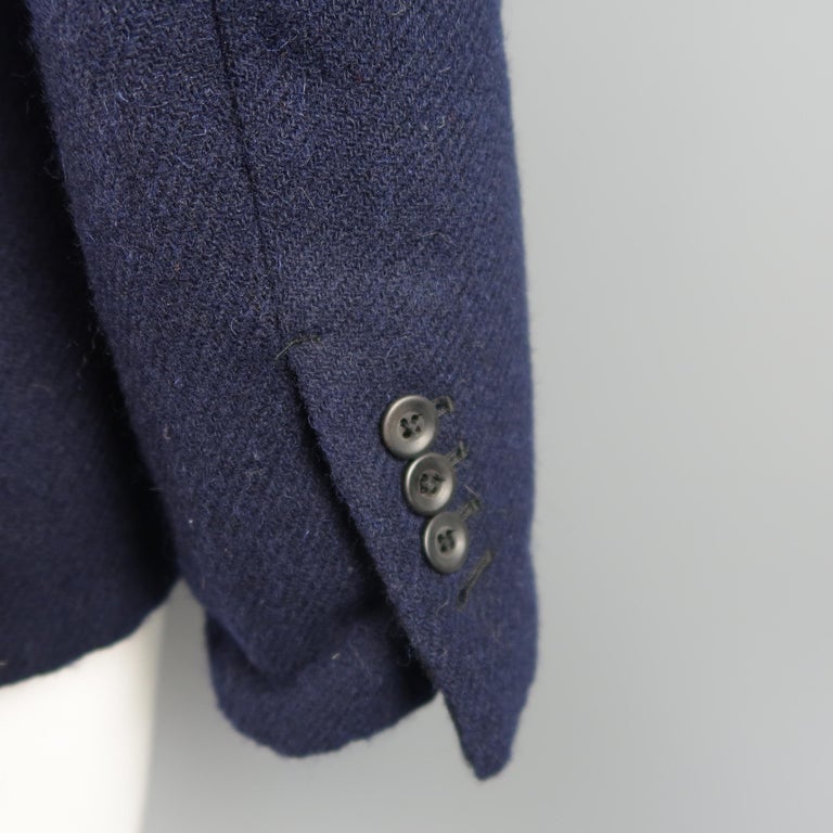 45rpm L Navy Wool Twill Patch Pocket Soft Shoulder Sport Coat at 1stDibs
