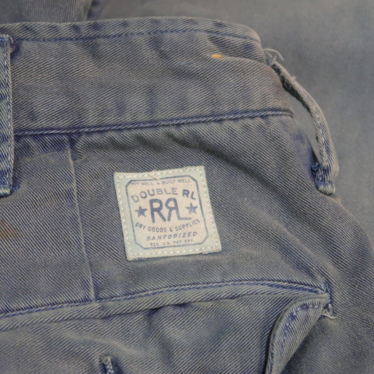 RRL by Ralph Lauren Blue Vintage Wash Cotton Casual Chino Pants at ...