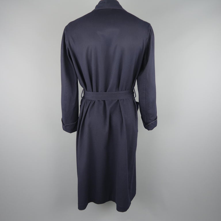 Loro Piana Navy Cashmere Shawl Collar Robe at 1stDibs | loro piana robe ...