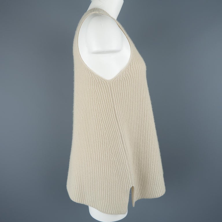 The Row Beige Knit Racer Cut A Line Tank Top Vest at 1stDibs