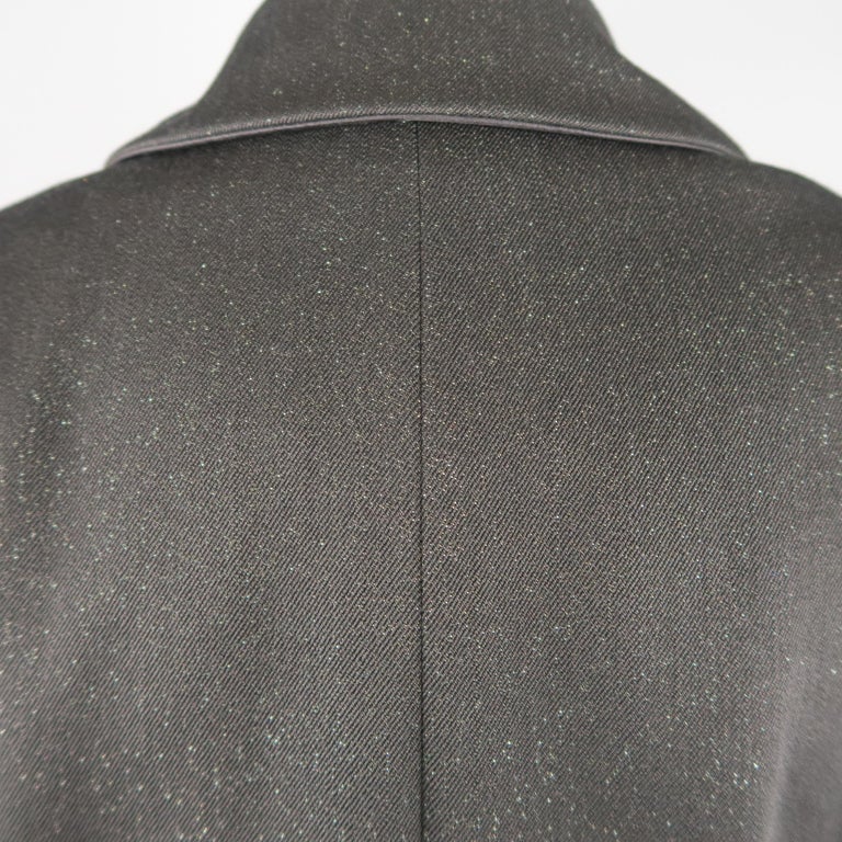 CHANEL Size 10 Black Sparkle Twill Satin Peak Lapel Tuxedo Jacket at ...