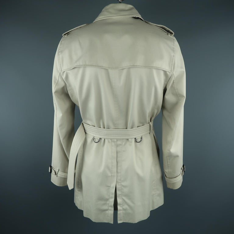 BURBERRY LONDON Size 44 Khaki Solid Cotton / Polyester Trenchcoat ...