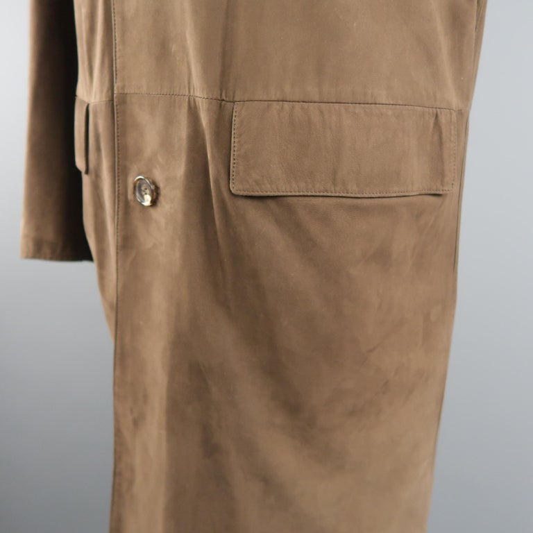 KITON 40 Brown Solid Suede Reversible Coat at 1stDibs | kiton raincoat