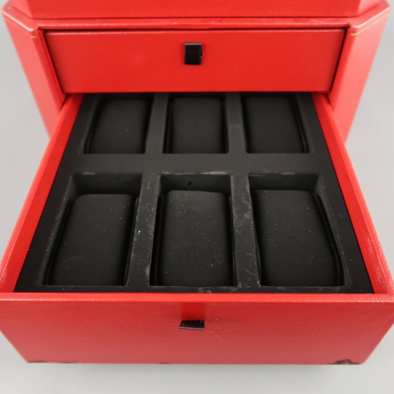 Vintage CARTIER Red Watch and Jewelry Storage Box with Drawer ...