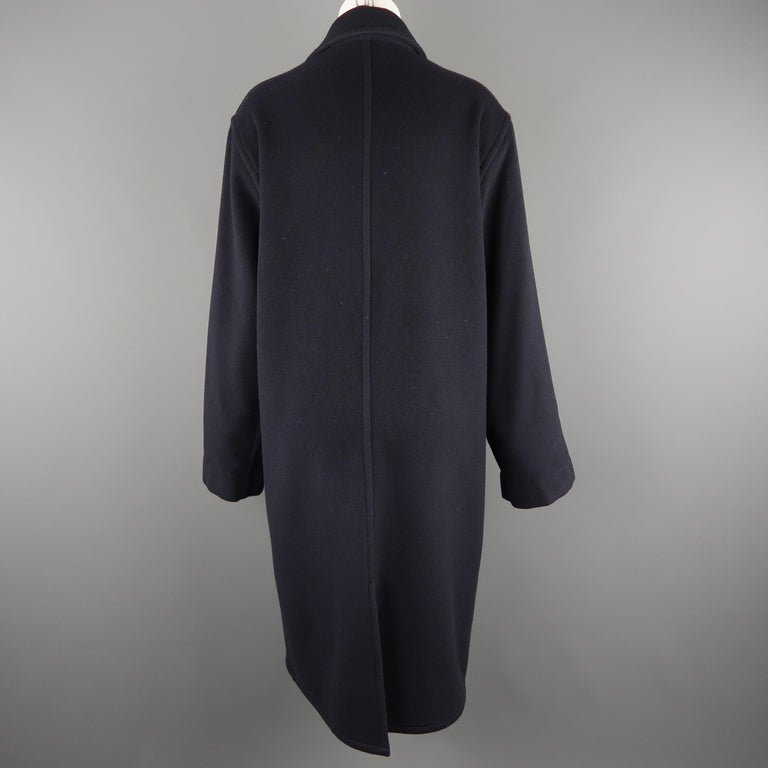 TSE Size M Navy Cashmere Single Breasted Notch Lapel Patch Pocket Coat ...