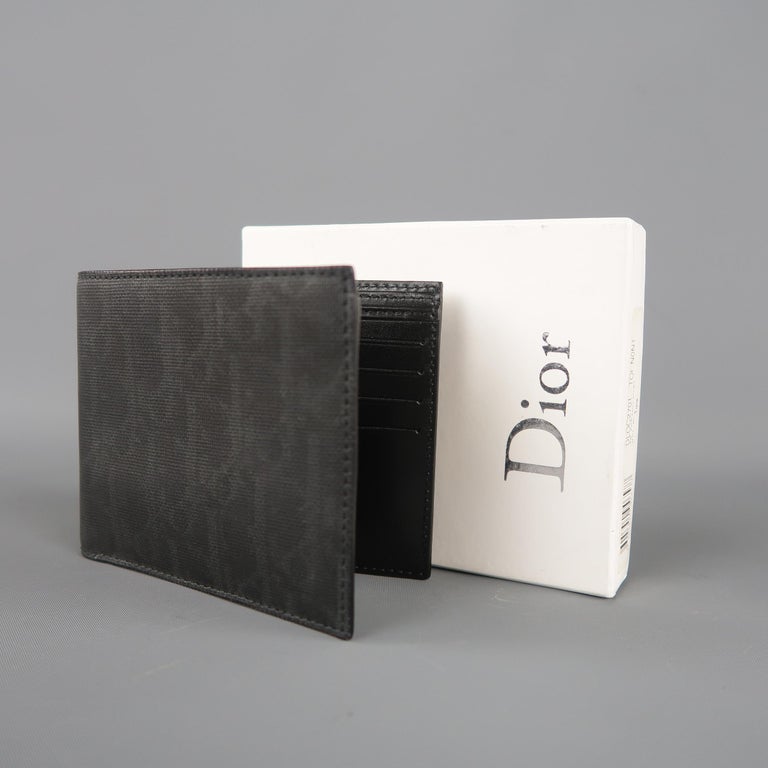 DIOR Homme Black Leather Monogram Wallet at 1stDibs | dior homme wallet