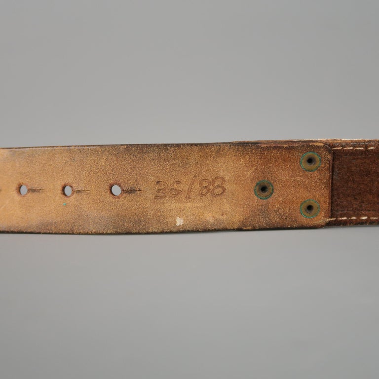 RRL by RALPH LAUREN Size 34 Brown Leather Fabric Ships Belt at 1stDibs ...