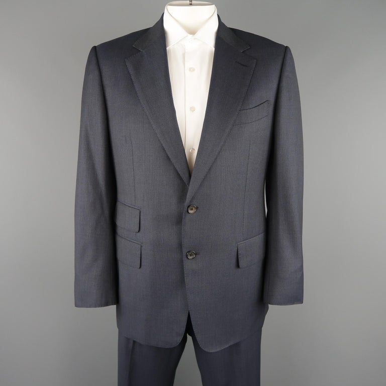 TOM FORD 44 Regular Navy Woven Wool Notch Lapel 2 Button Suit at ...