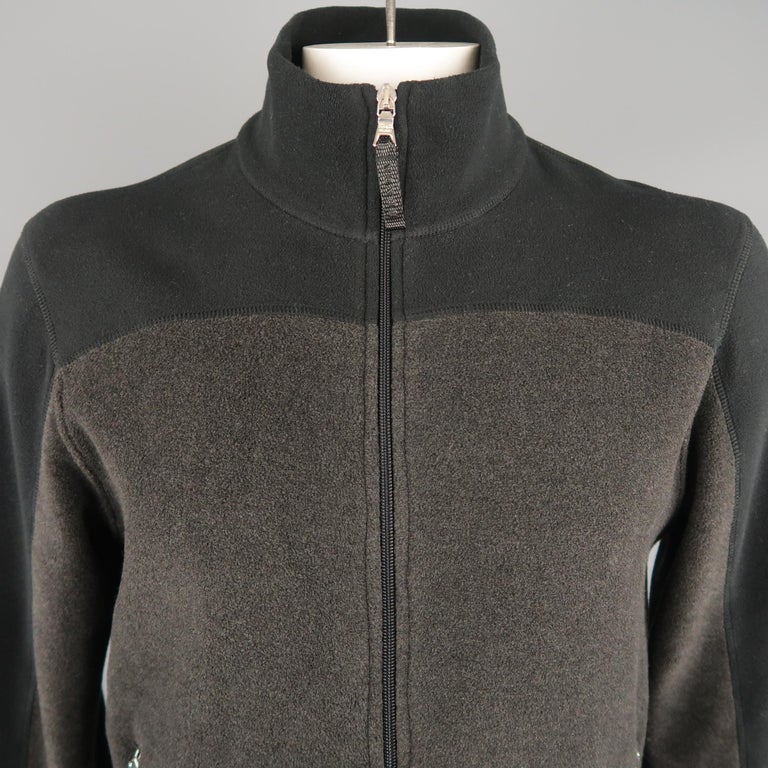 PRADA XL Black and Charcoal Two Toned Fleece Jacket at 1stDibs | two ...