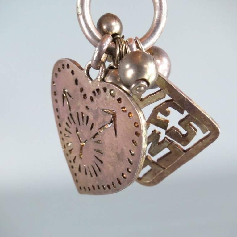 Vintage YVES SAINT LAURENT Silver Charm Heart Love Keychain Pendant at ...